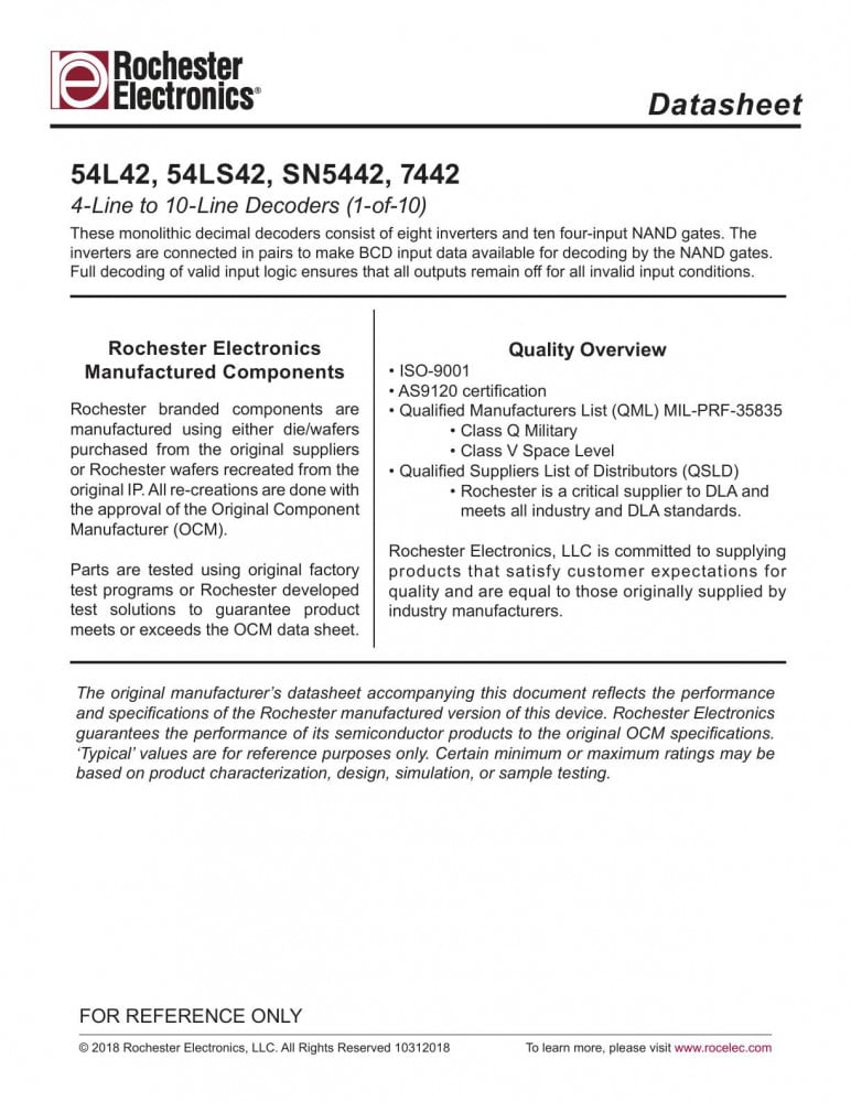 54L42DM datasheet page 1