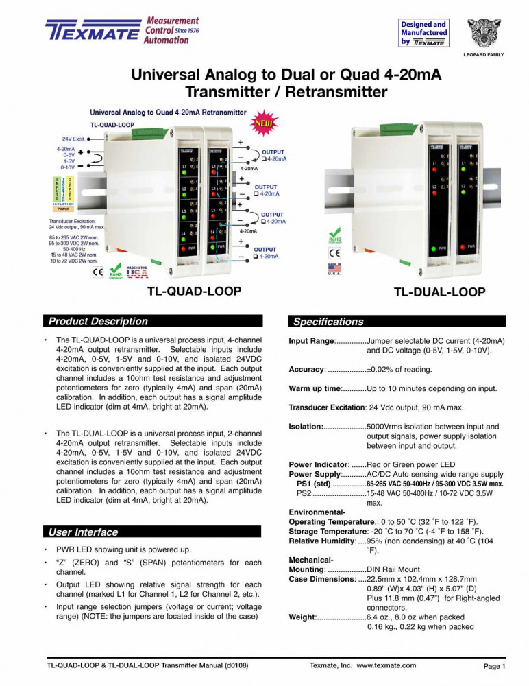 TL-DUAL-LOOP technical document page 1