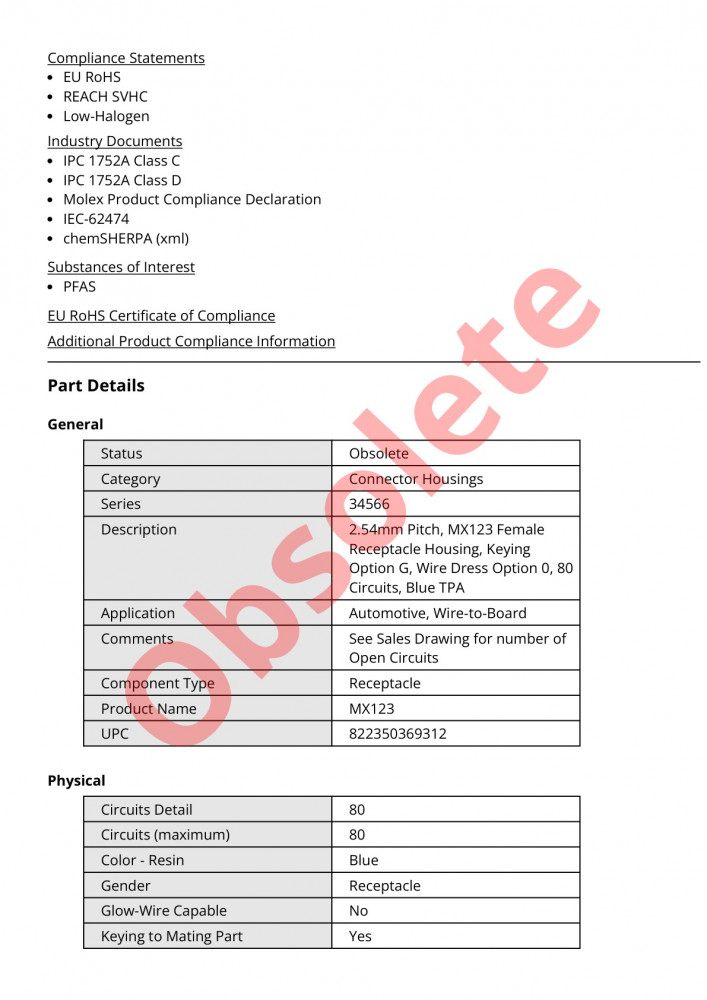 MOLEX 345660703 technical document preview, page 2