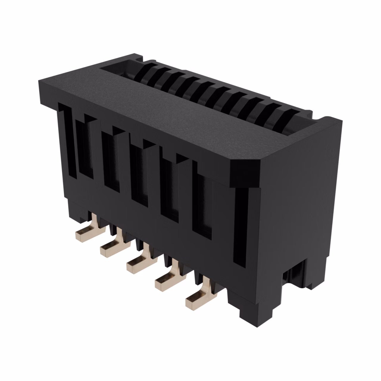 Easy-On FFC/FPC Connector, 0.50mm Pitch, Surface Mount, Vertical, Non-ZIF, Reverse Footprint, Tin Bismuth Plating, Long Terminal Type, Black, 10 Circuits for sale