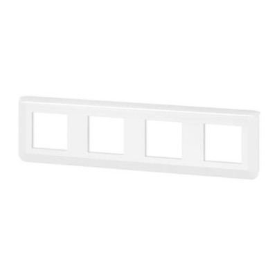 Plate 4x2 modules - Plate 4x2 modules white - Horizontal 4x2 module cover frame - Glossy thermoplastic halogen free 295x82mm for sale