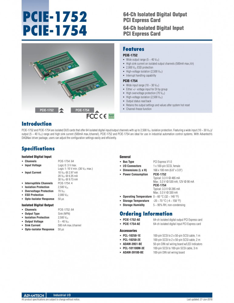 PCIE-1754 technical document preview