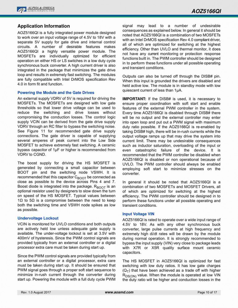 AOZ5166QI datasheet page 10