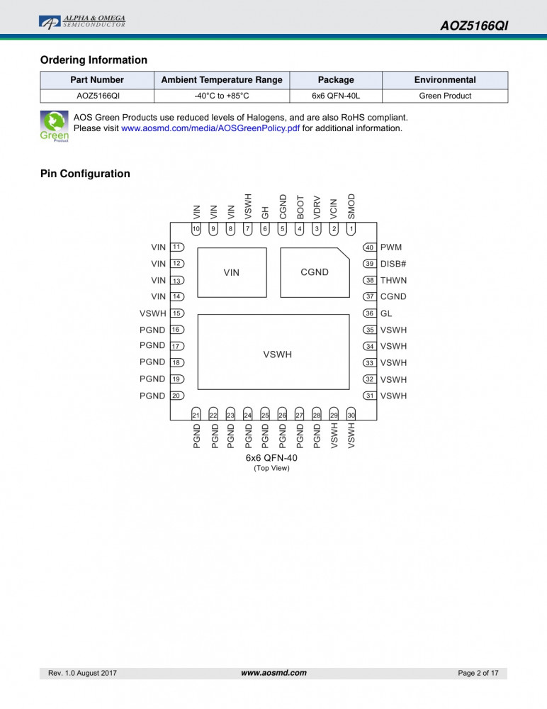 AOZ5166QI datasheet page 2