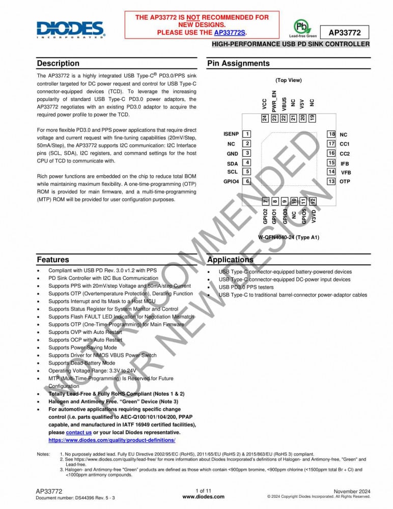 AP33772 datasheet page 1