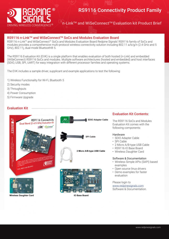 RS9116 evaluation board documentation page 1