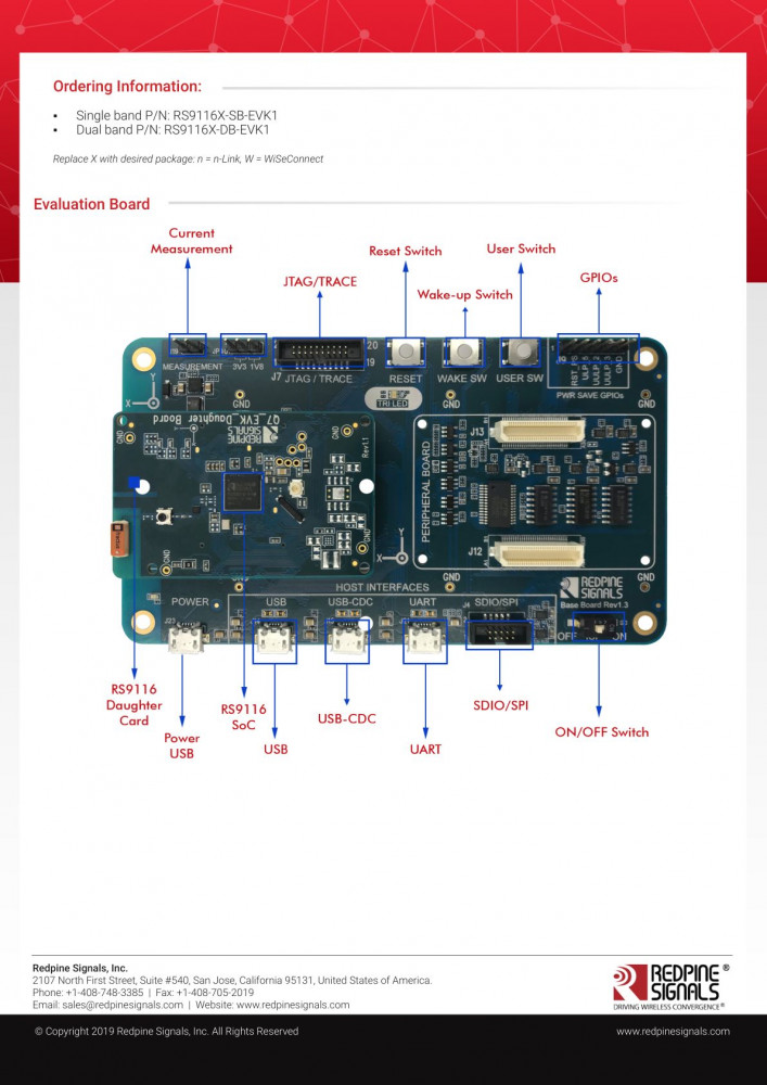 RS9116 evaluation board documentation page 2