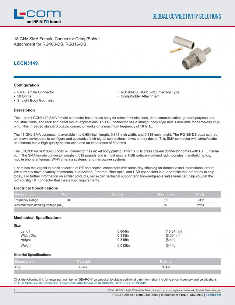 LCCN3149 technical document page 1