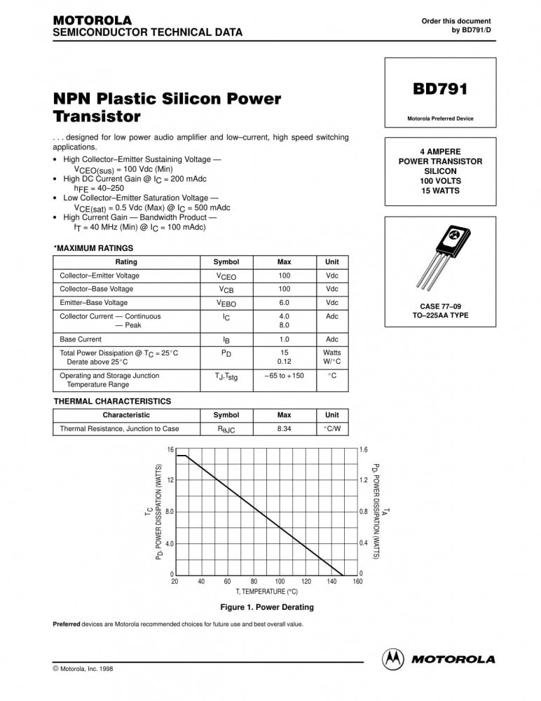 BD791 datasheet page 1