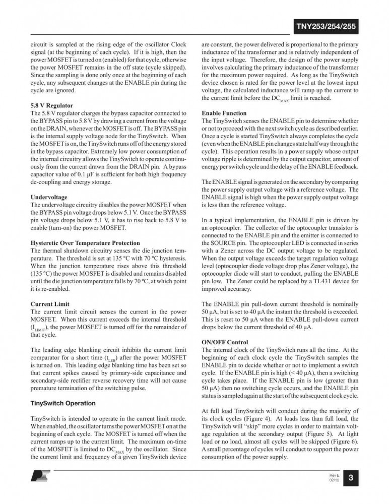 TNY255PN technical document page 3