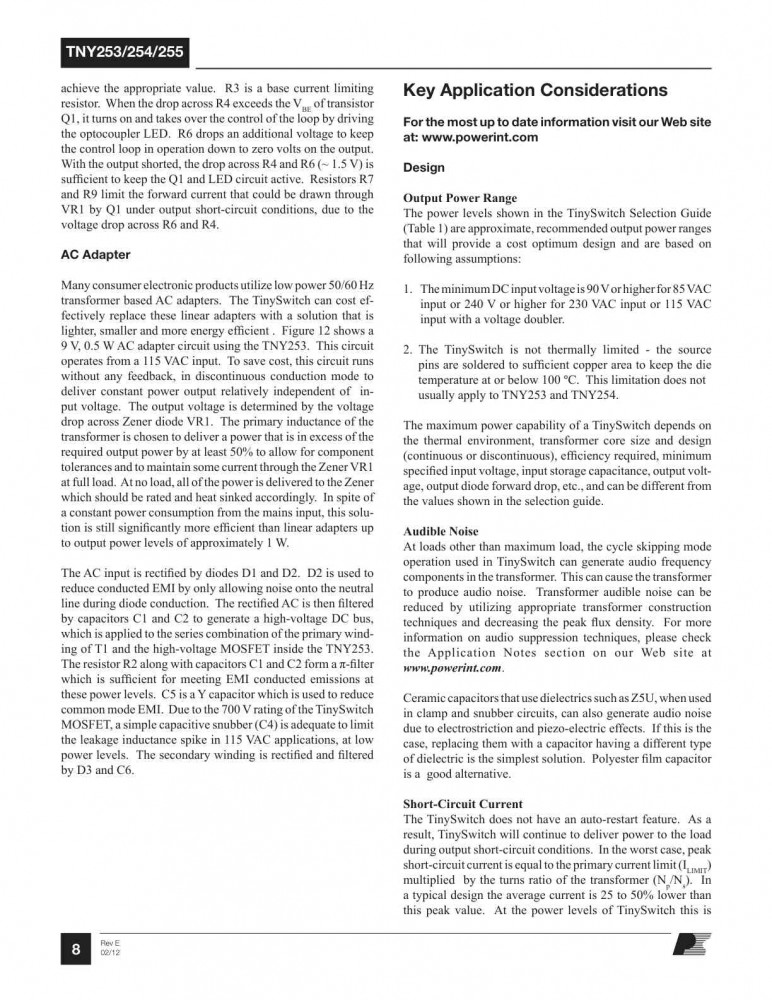 TNY255PN technical document page 8