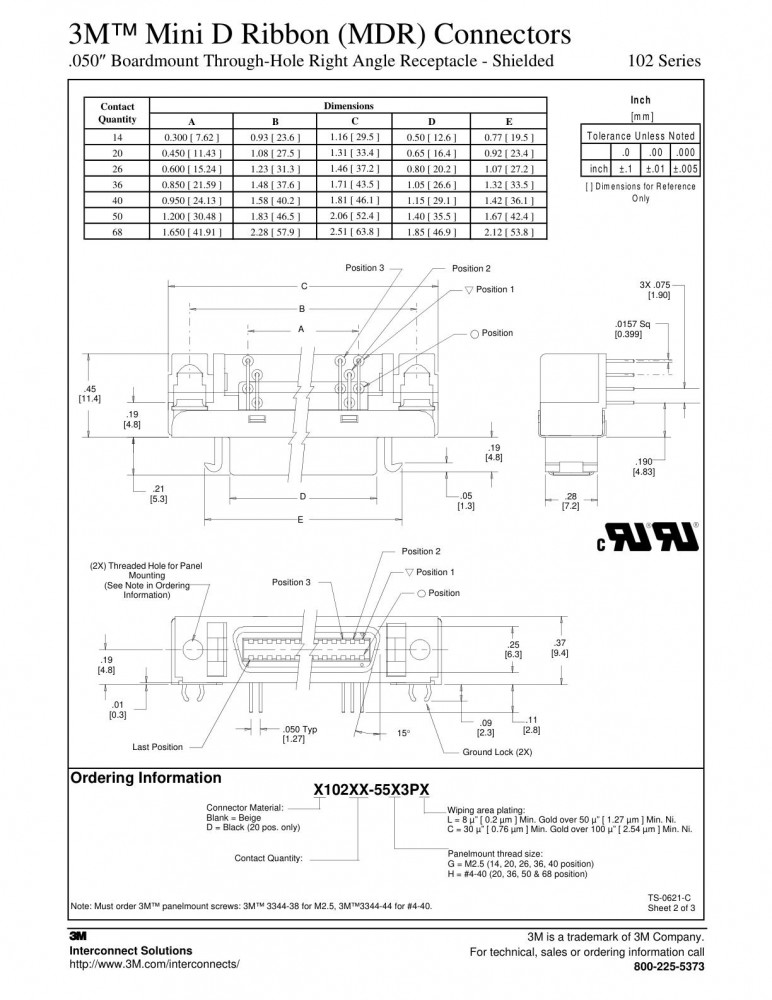 3M 10250-55G3PC physical specifications