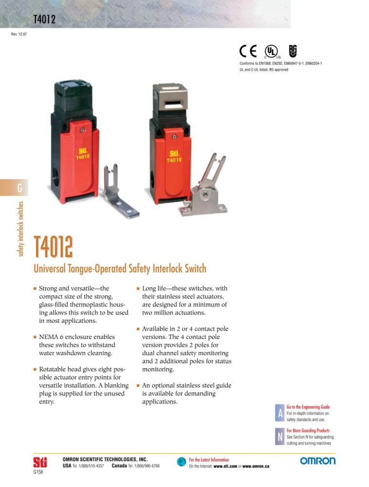 OMRON safety interlock documentation page 1
