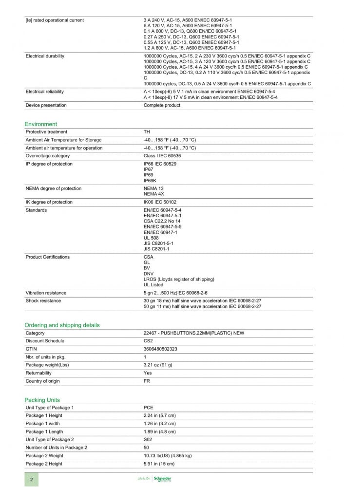XB4BA55 technical document page 2