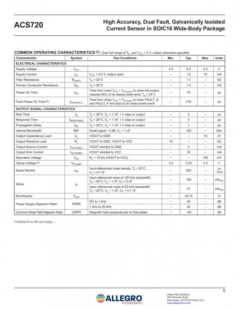 ACS720 datasheet page 5
