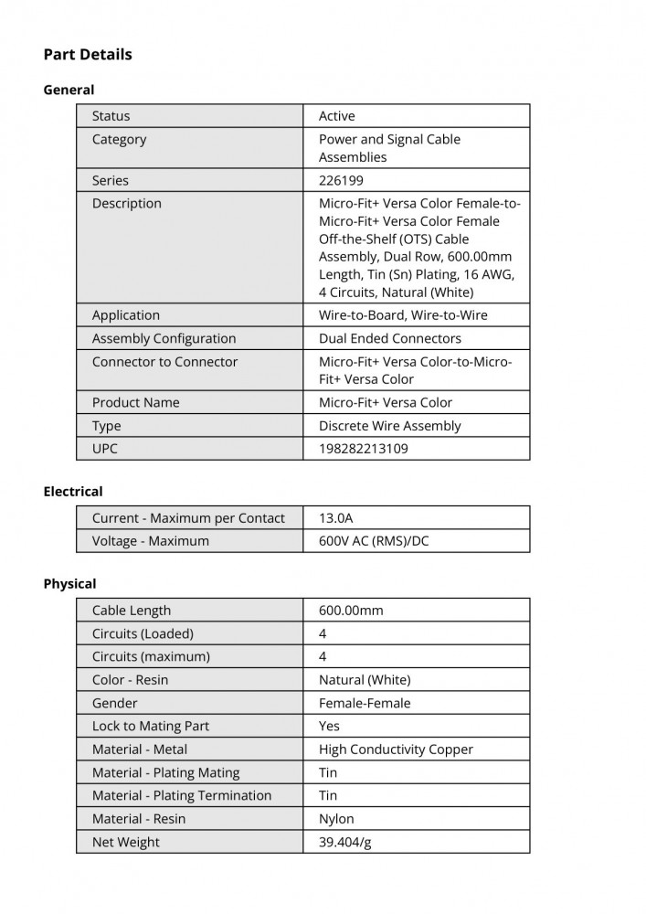 Technical document page 2 for product 2261992044