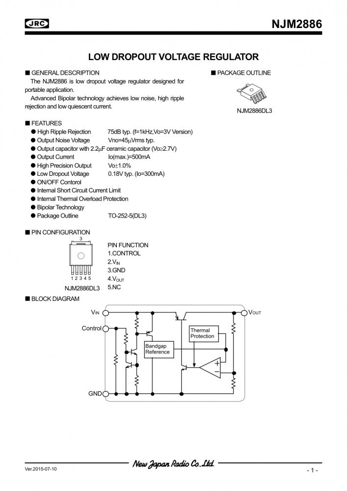 NJM2886 datasheet page 1