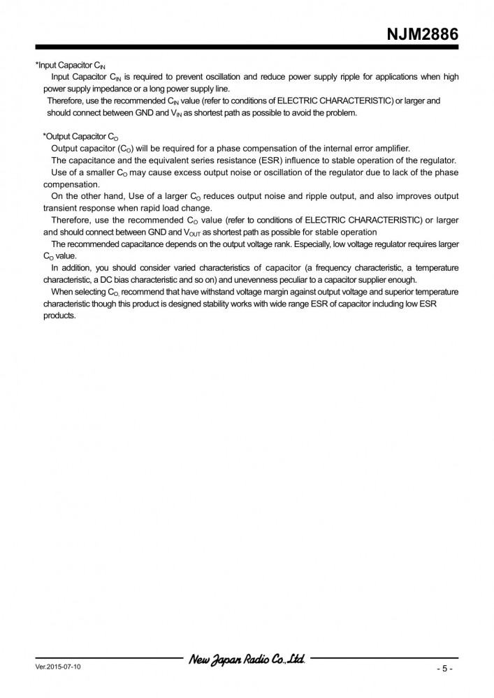 NJM2886 datasheet page 5