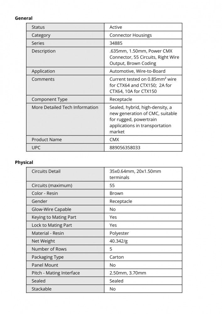 Technical document image 2 for MOLEX 348855521