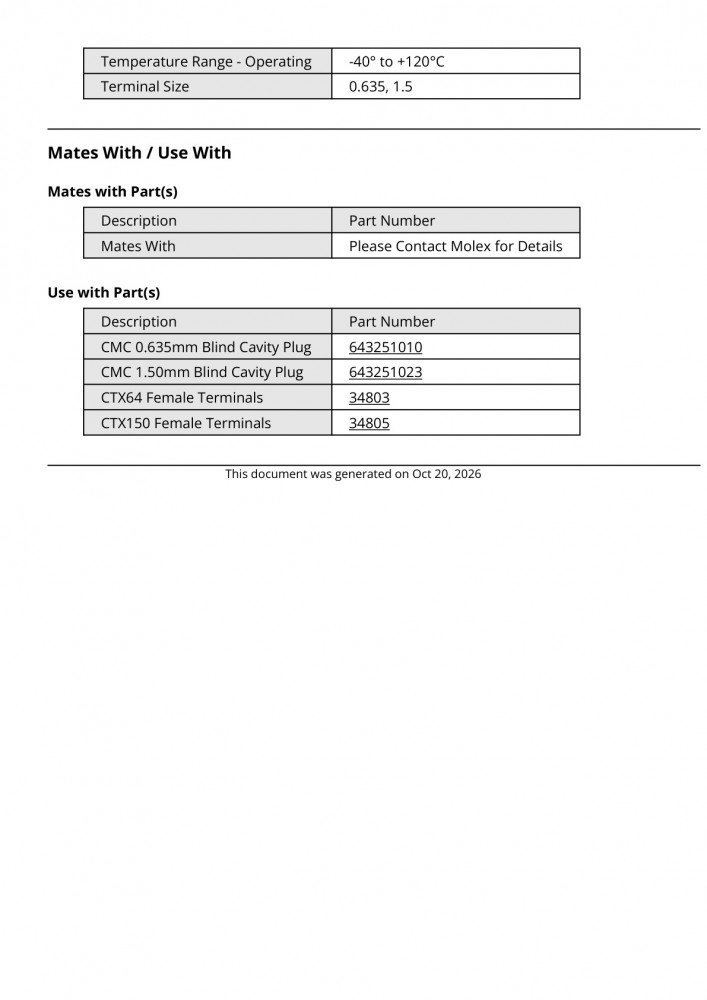 Technical document image 3 for MOLEX 348855521