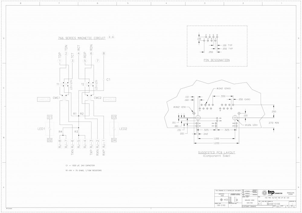 Bel Fuse 5-6610156-8 suggested PCB layout page 2