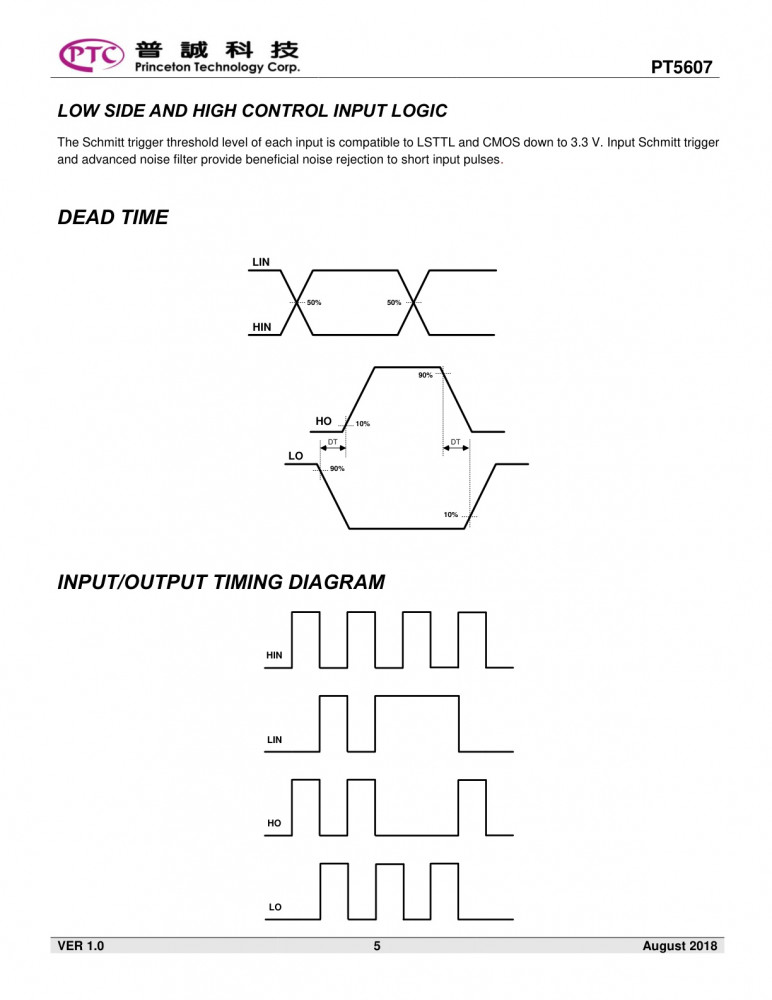 PT5607 datasheet page 5