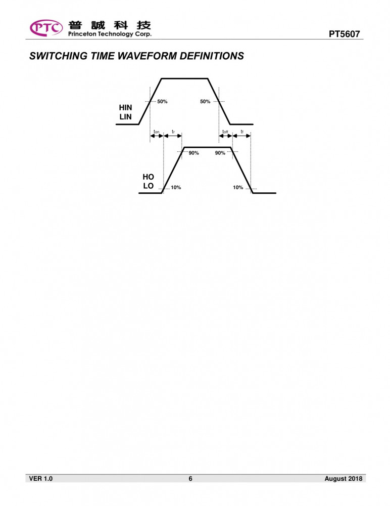 PT5607 datasheet page 6