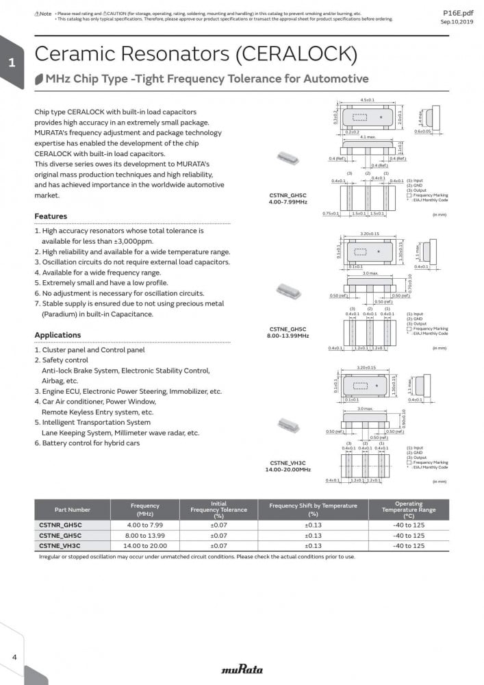 Murata CERALOCK catalog page 6