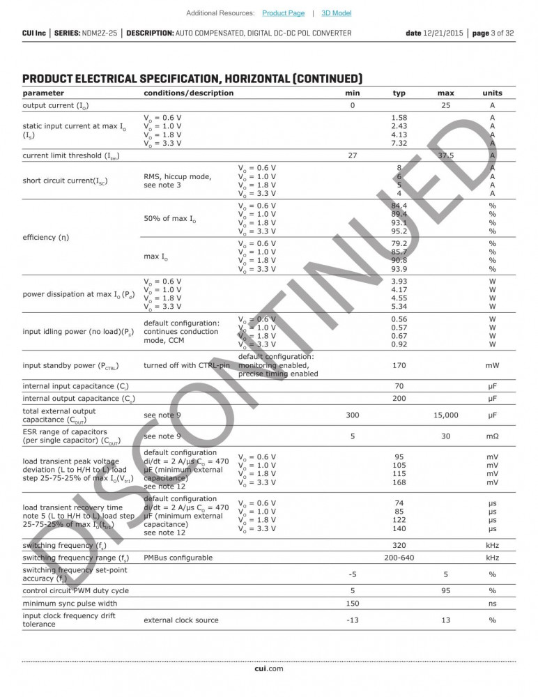 CUI NDM2Z-25HT-P-001 datasheet page 3