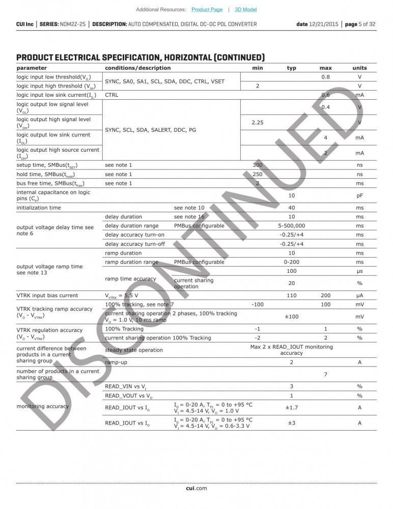 CUI NDM2Z-25HT-P-001 datasheet page 5