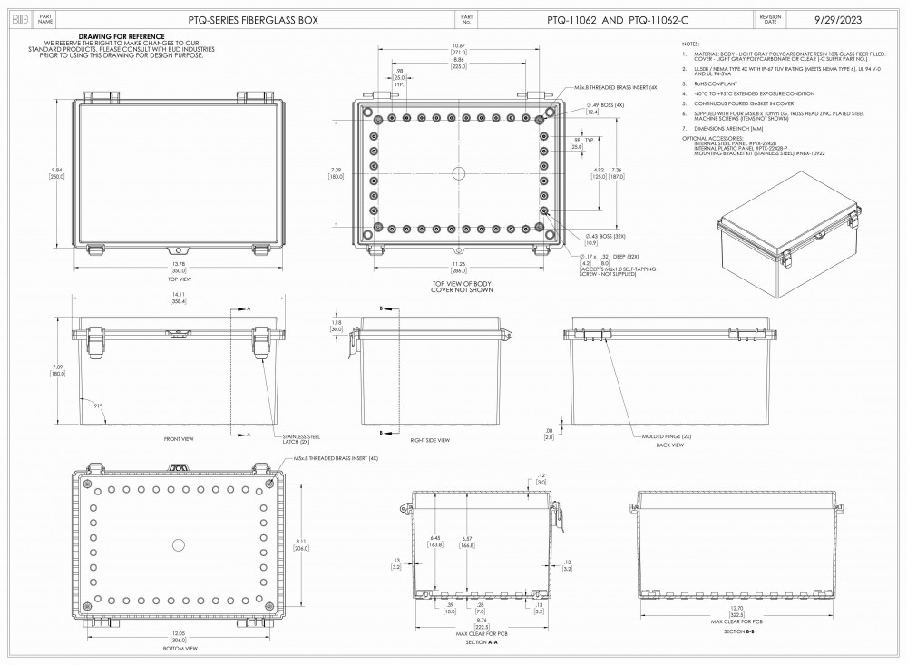 PTQ-11062 manufacturer drawing reference