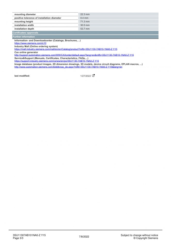 SIEMENS A6X30142587 datasheet page 3