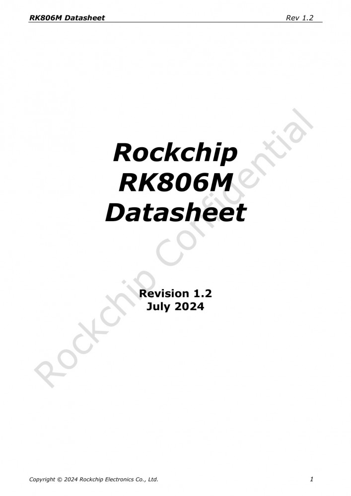 RK806M datasheet page 1