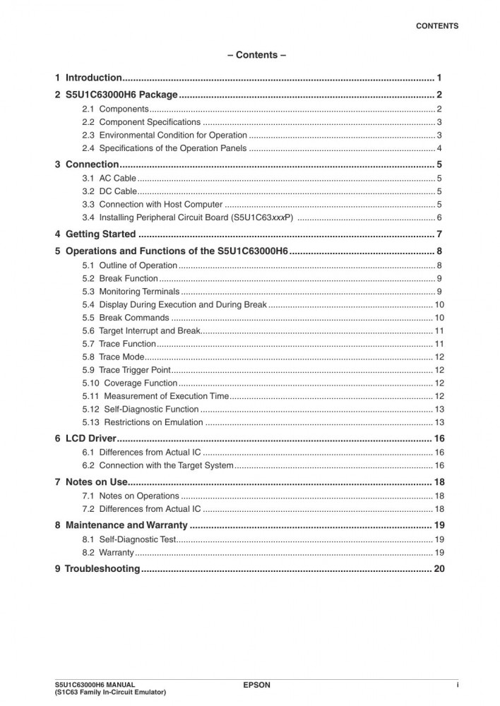 S5U1C63000H6 manual page 4
