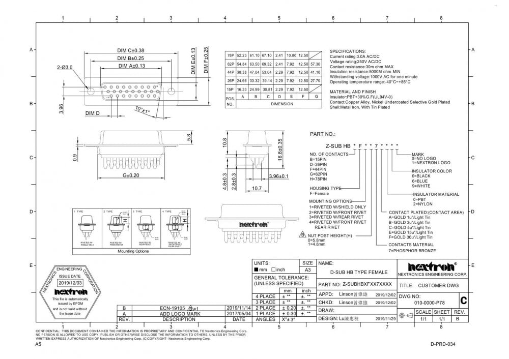 Nextron Z-SUBDPCF5071022 technical drawing preview