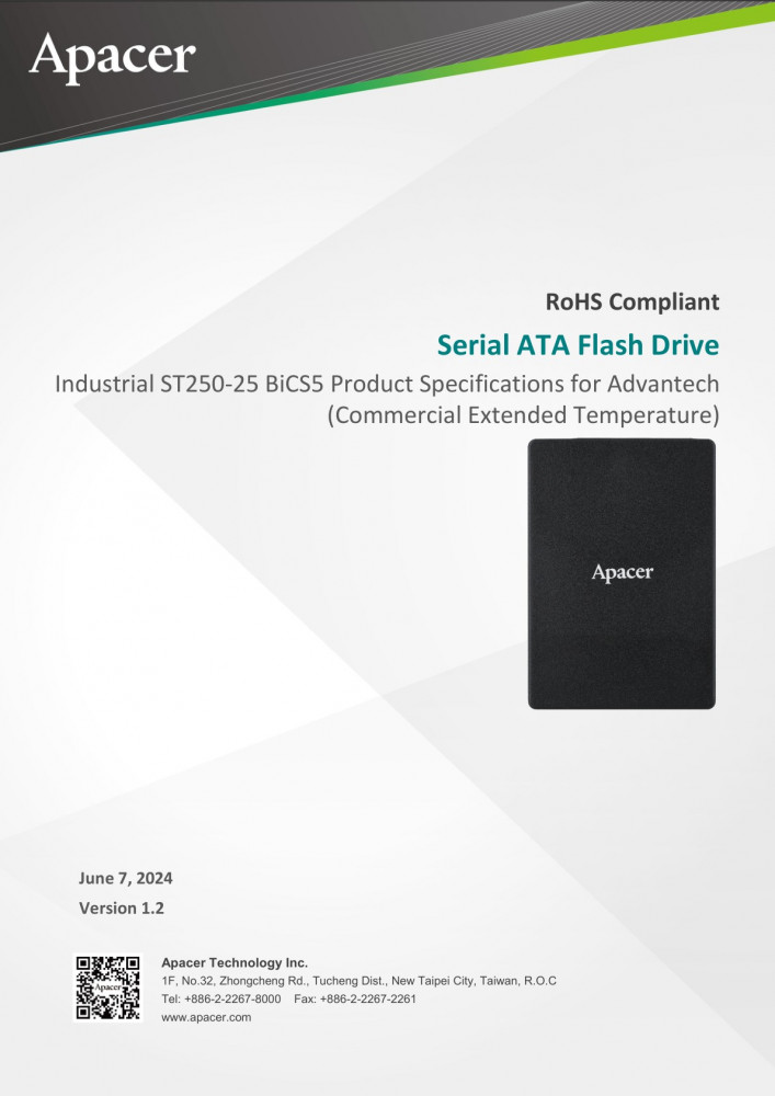 Product specification document page 1