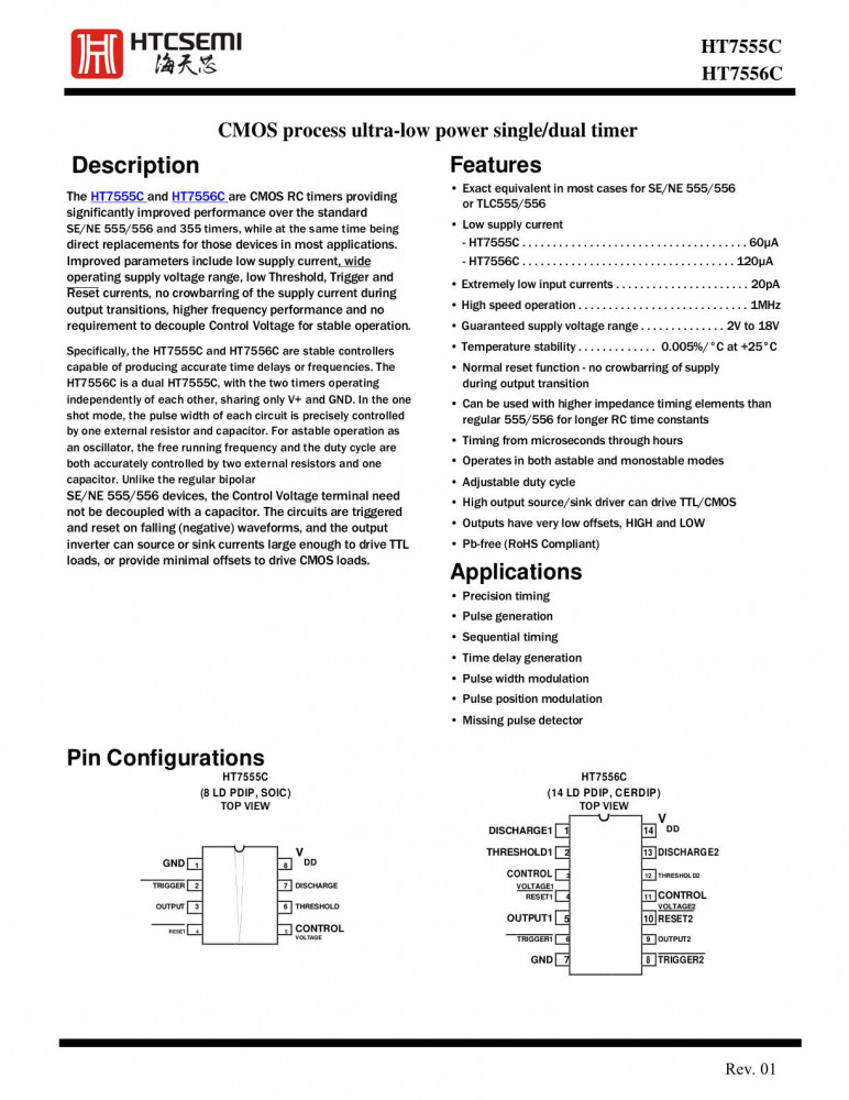 HT7555C technical document page 1