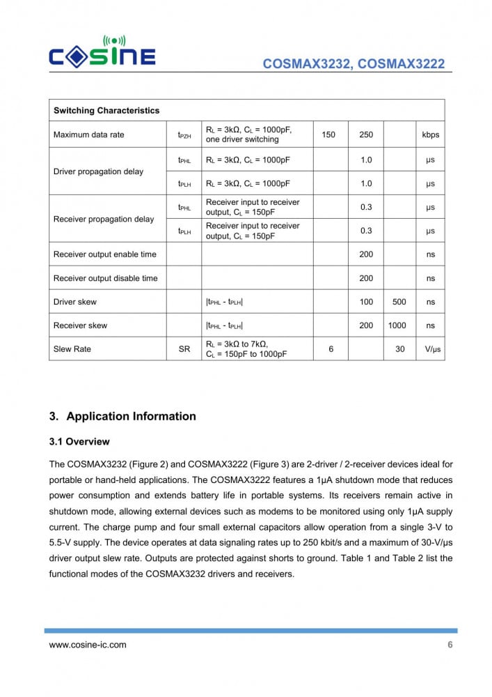 COSMAX3232 datasheet page 6