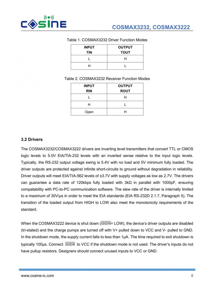COSMAX3232 datasheet page 8