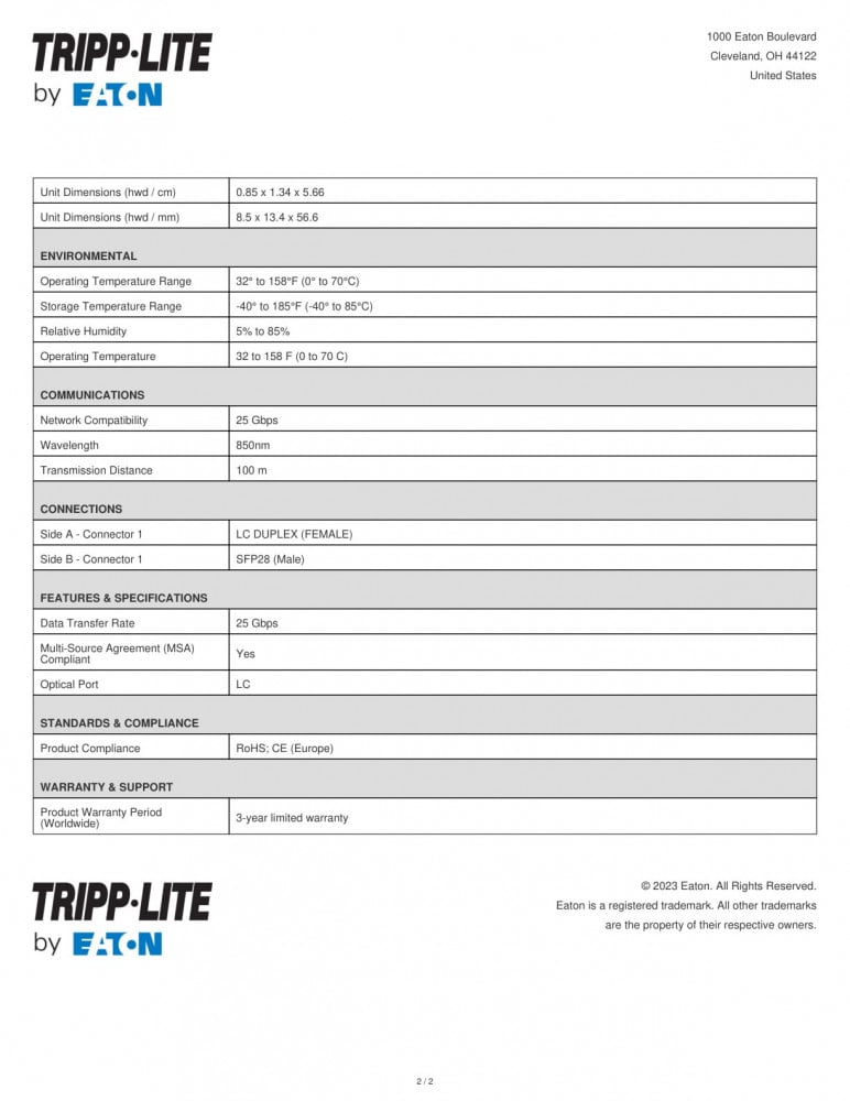 N286-25G-SR-S technical document page 2