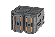 Impact 4 Pair, Right-Angle Power Receptacle, 2 Modules with Left Hold-Down, Press-Fit, LCP, Glass Filled UL94-V0, Black, Tray Packaging, Lead-Free for sale