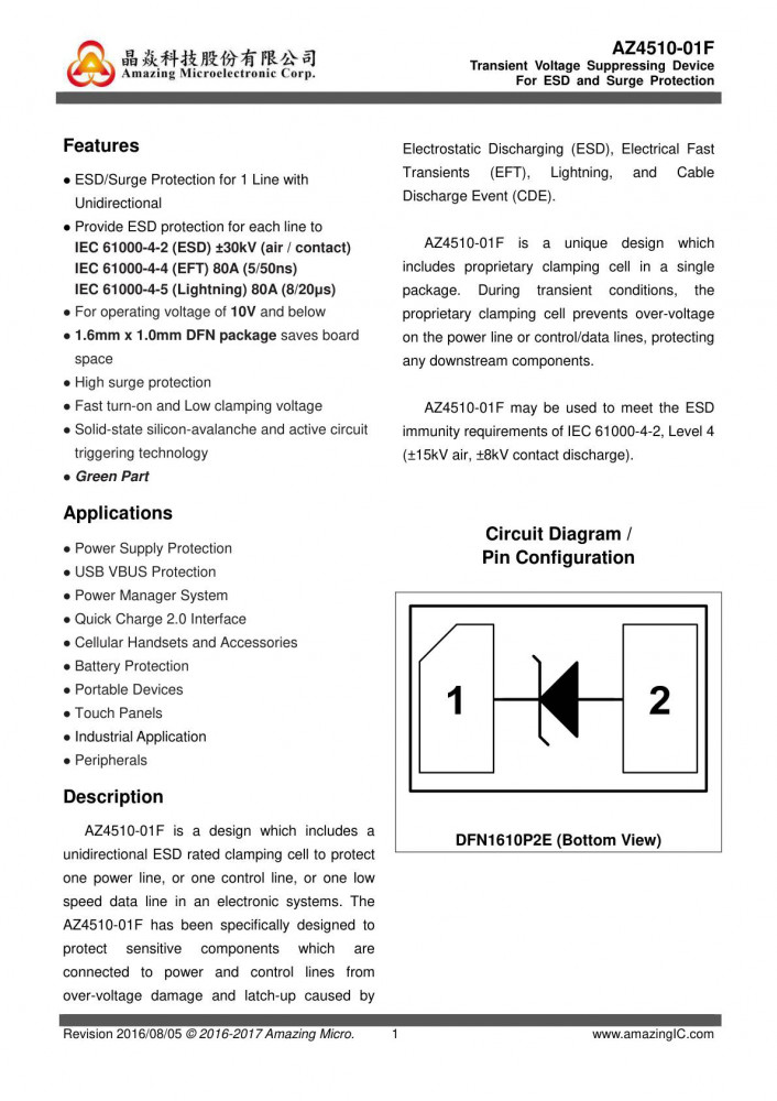 AZ4510-01F datasheet page 1