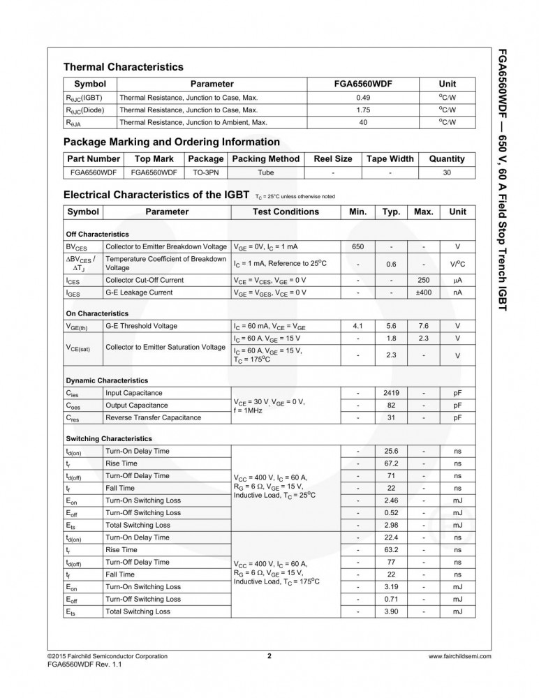 FGA6560WDF datasheet page 2