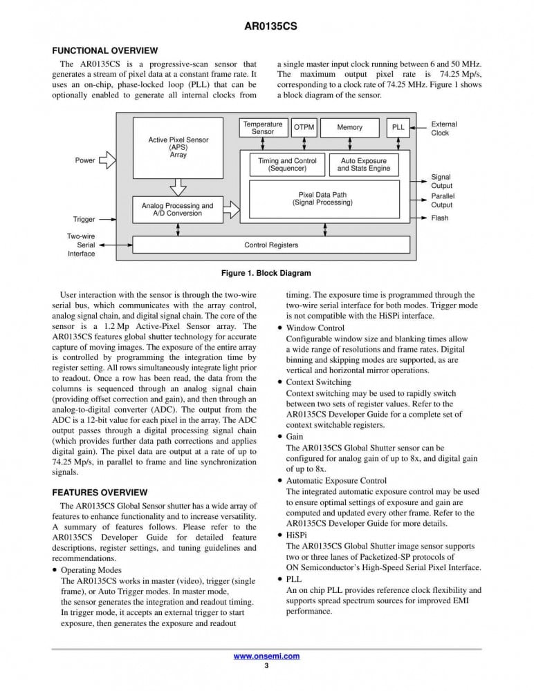 AR0135CS documentation page 3