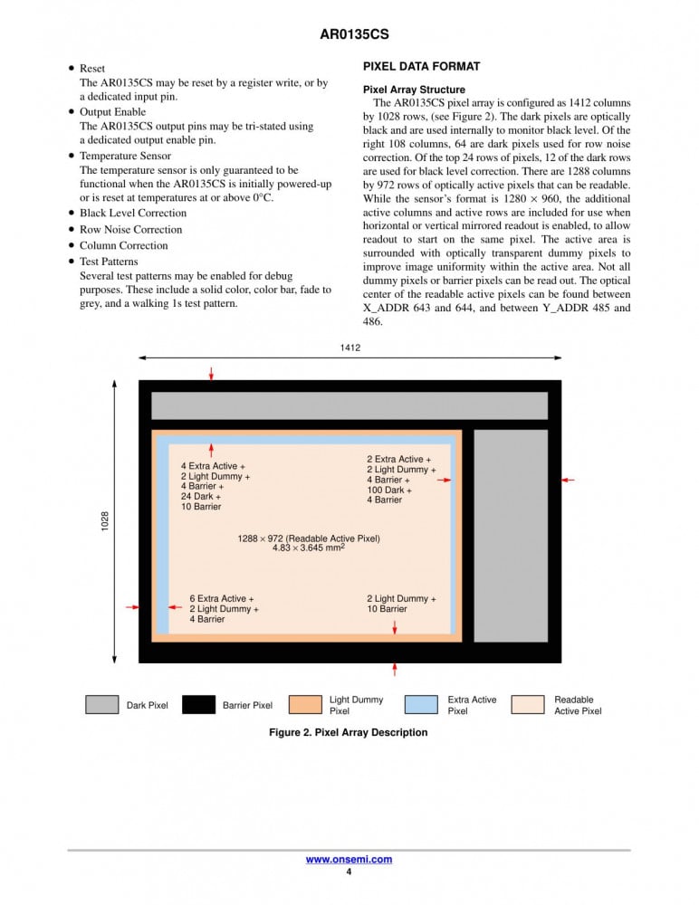 AR0135CS documentation page 4