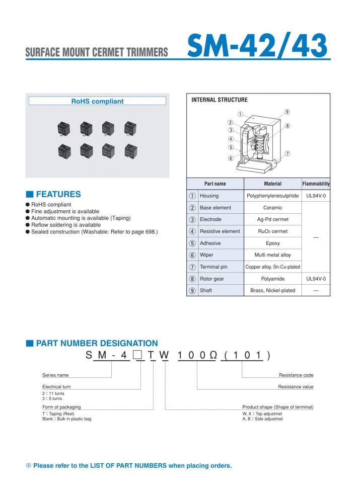 Nidec SM-43TW502 datasheet page 1