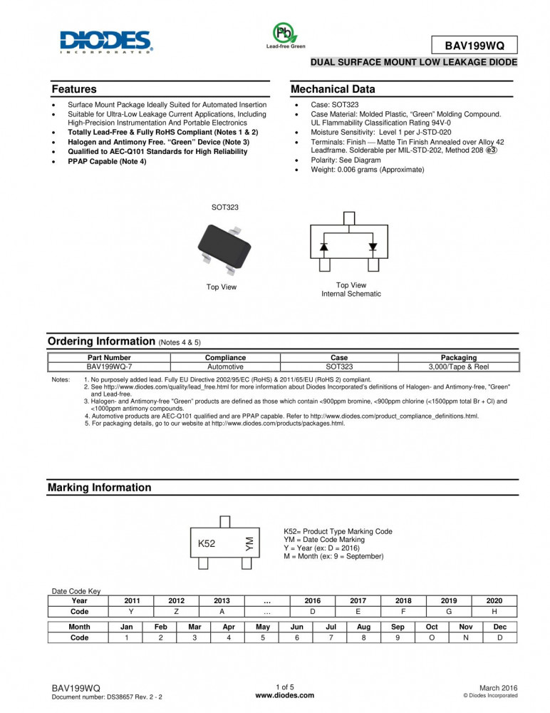 BAV199WQ-7 product document page 1