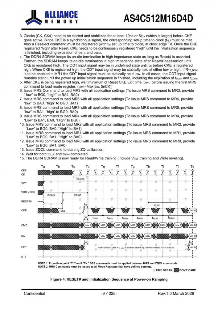 AS4C512M16D4D datasheet page 9