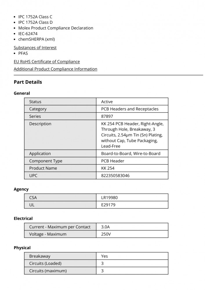 MOLEX 878970326 technical document preview, page 2