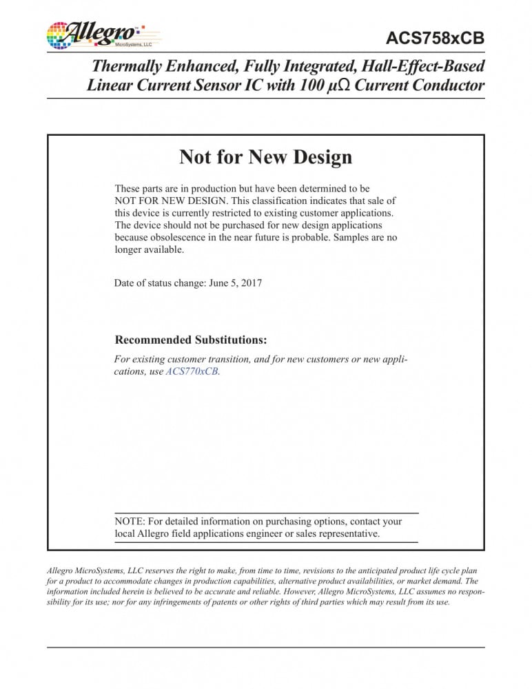 ACS758 datasheet page 1